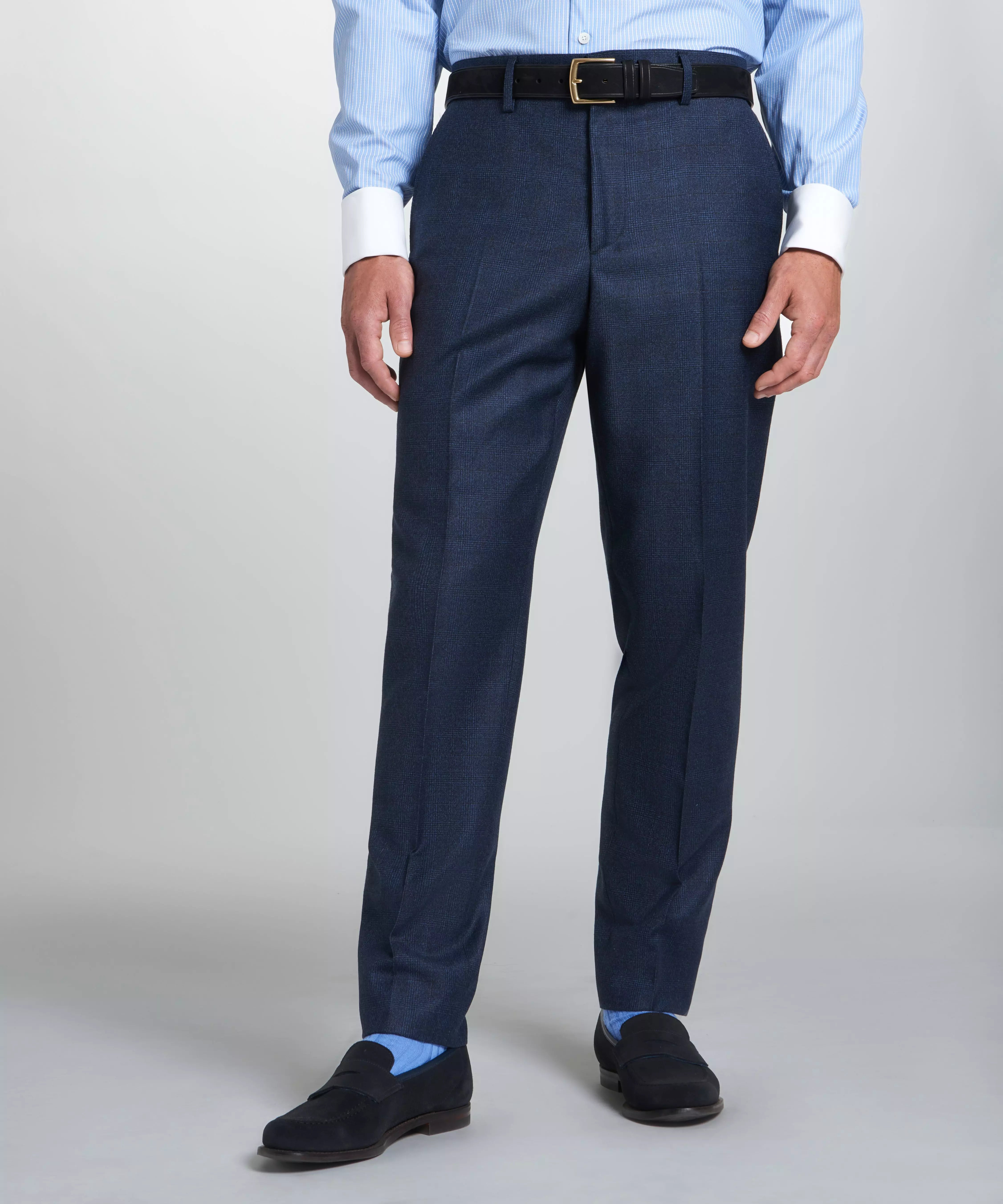 Navy & Neutral Tailored Fit Pow Flat Front Pants – Thomas Pink